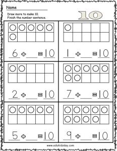 Best Additions Worksheets for Kindergarten – 1 Digit - Edukidsday.com