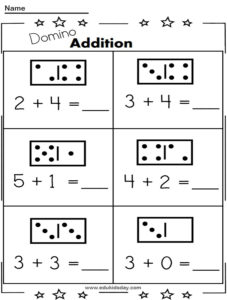 Addition 1 Digit Printable Worksheet Kindergartens - Edukidsday.com