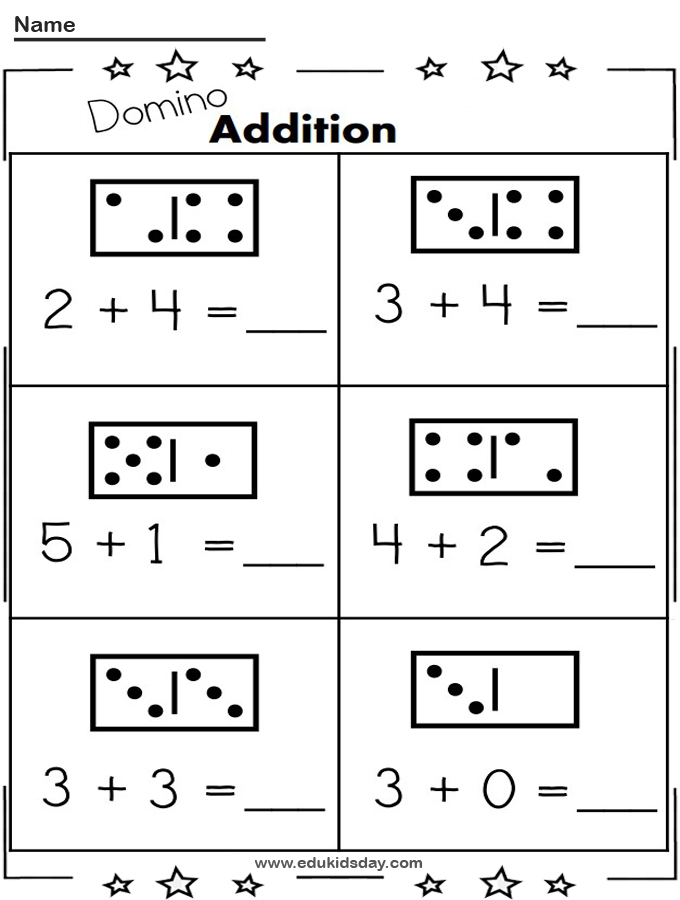 Addition 1 Digit Printable Worksheet Kindergartens Edukidsday