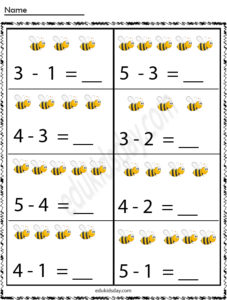 Printable Worksheet Subtraction Math 1st Grade - Edukidsday.com